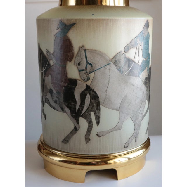 Han Gan Two Tang Horseman Table Lamp | Chairish