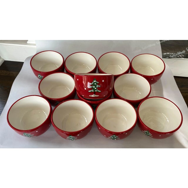 Vintage Hand-Painted Christmas Bowls - Set of 12 | Chairish
