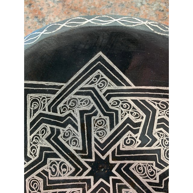 1940s Old Silver Inlay Work Interlocking Star Design Handcrafted Round ...