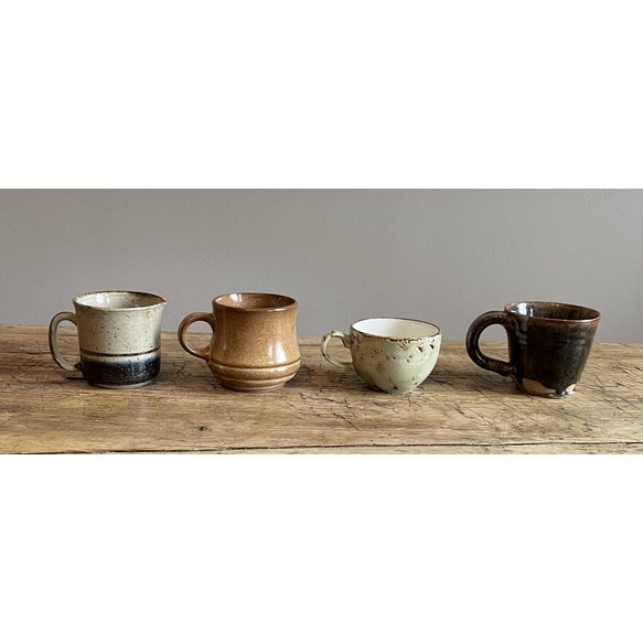 1960s Curated Collection of Vintage Handmade Mugs- Set of 4 | Chairish