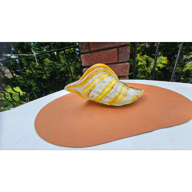 Vintage Murano Glass Shell Cornucopia Vase, 1970s | Chairish