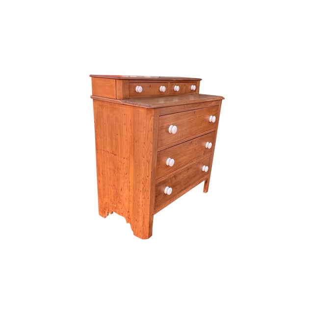 1800's Antique Step Back Dresser Chest Drawers | Chairish