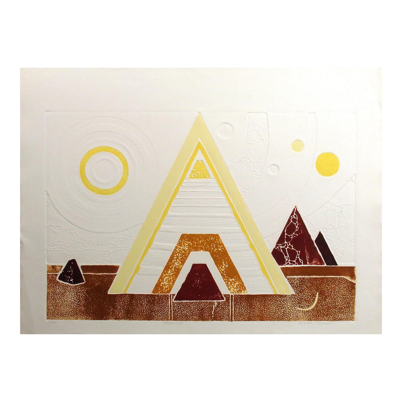 1980s Martha Slaymaker "Pharoah Iv" Signed Numbered Collagraph ...