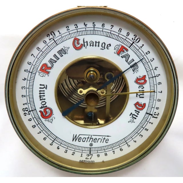 Vintage Brass Wall Mount or Desk Top Barometer Made in Germany | Chairish