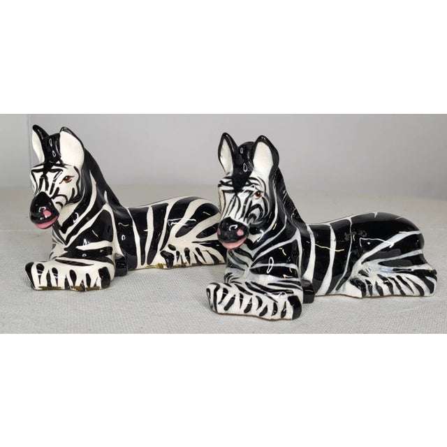 Pair of Vintage Zebra Figurines | Chairish
