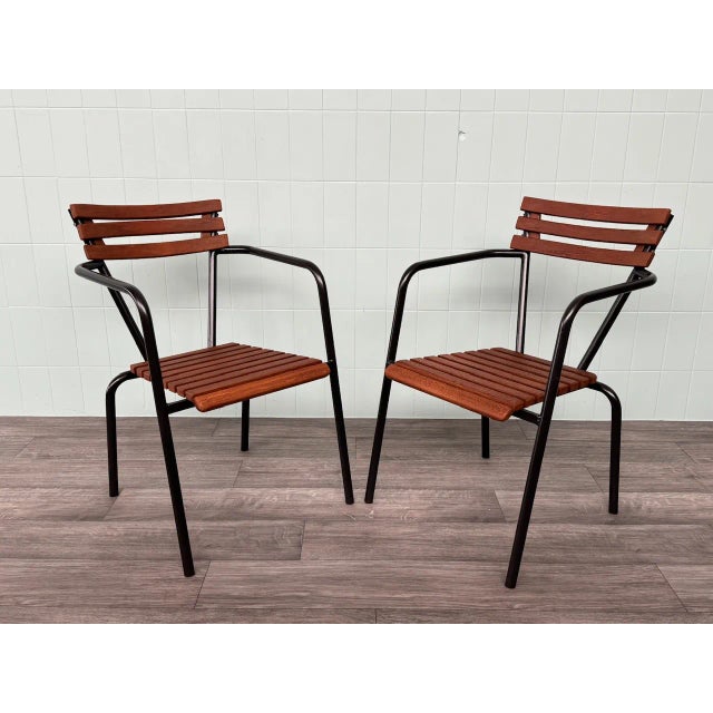 Vintage Italian Bar Bistro Chairs in Metal and Wood, 1950s, Set of 2 ...