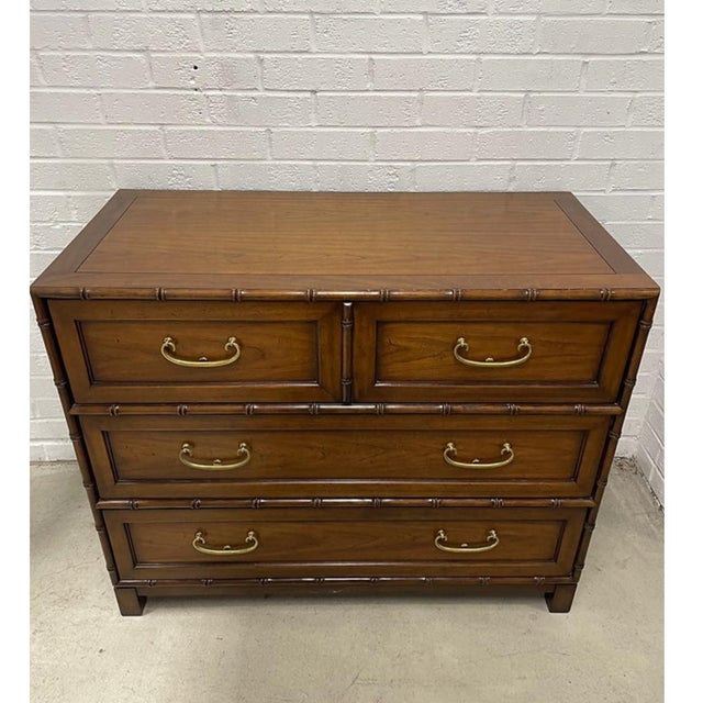 Mid 20th Century Faux Bamboo Chest by Kindel Furniture | Chairish