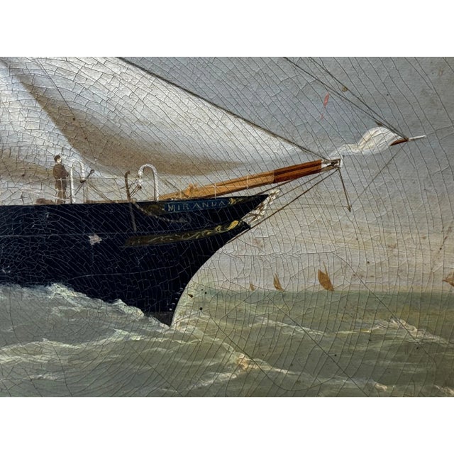 Large Victorian Oil Painting Steamer Ship Ss Miranda Polar Artic ...