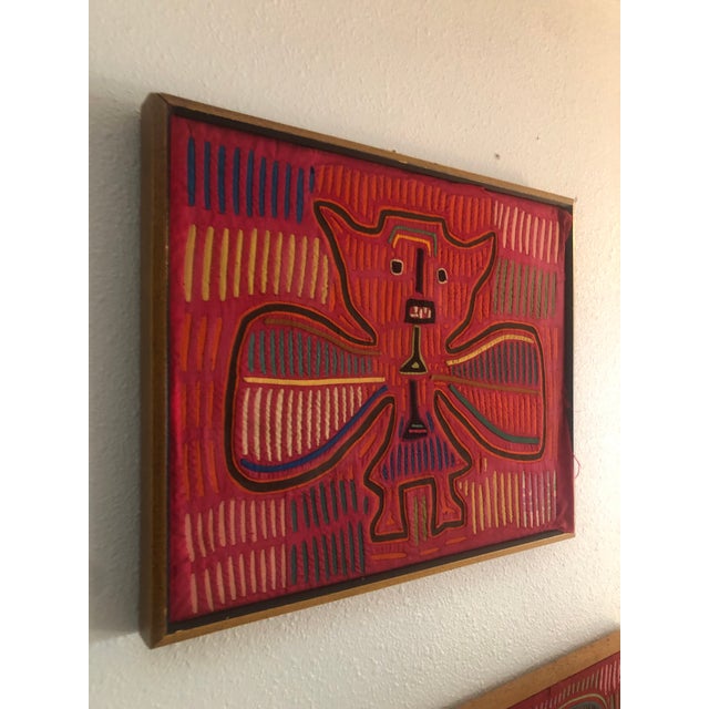 Mid Century Kuna Mola Peruvian Textile Art Mythic Monster in Rustic ...