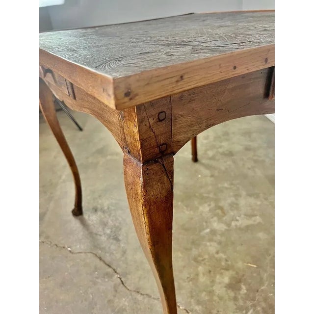 19th C. French Game Table W/Embossed Leather Top | Chairish