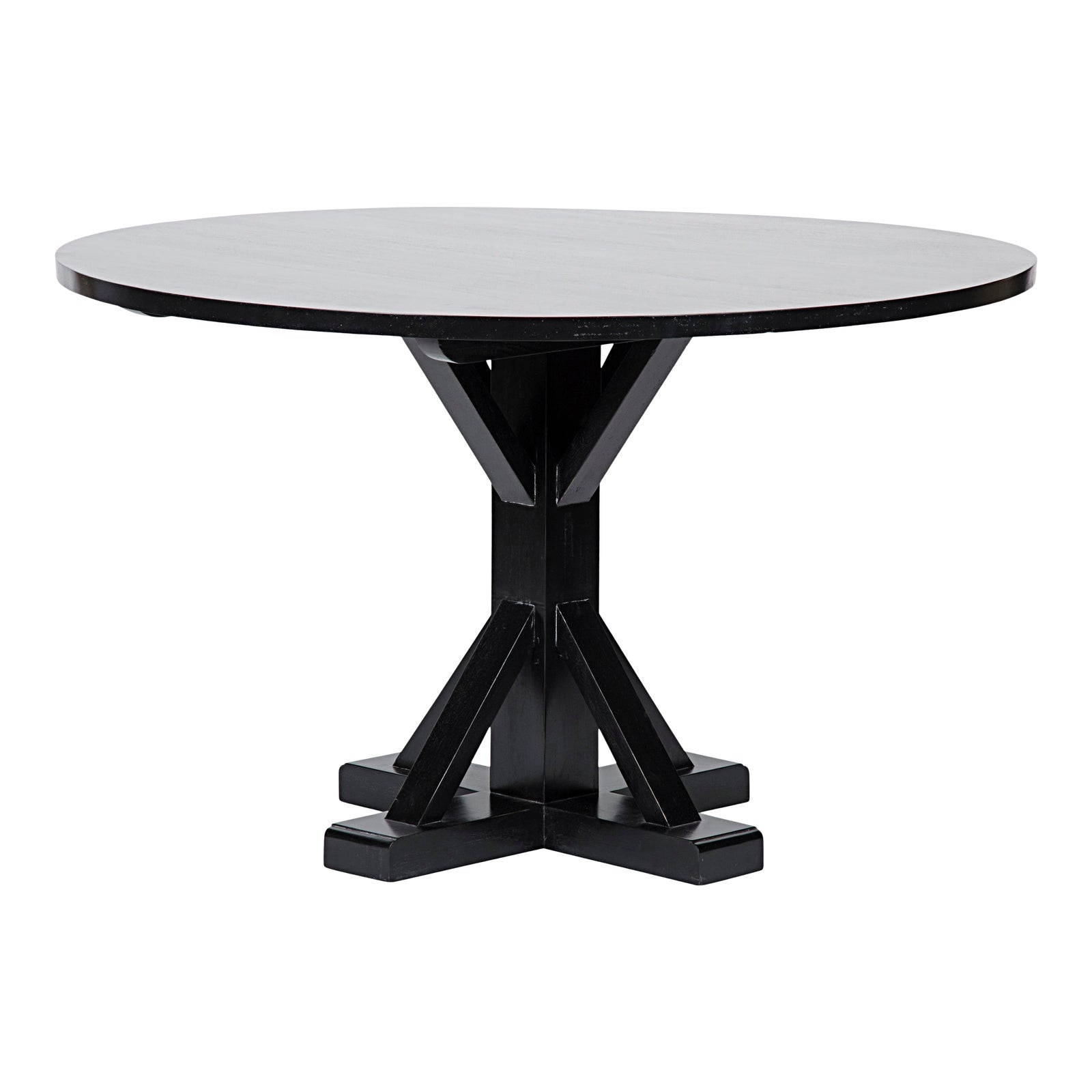 Criss-Cross Round Table, 48", Hand Rubbed Black | Chairish