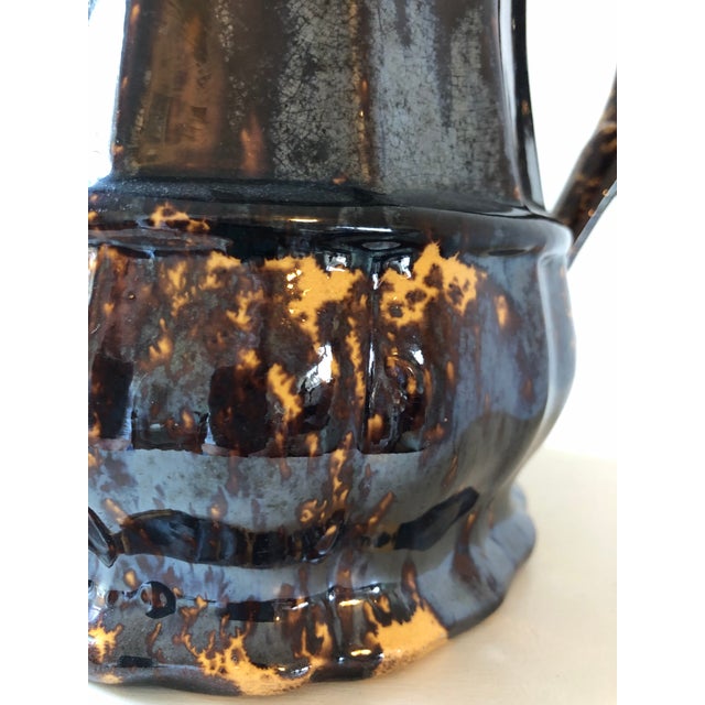 Antique Rockingham Glazed Earthenware Pitcher Yellow-Ware | Chairish