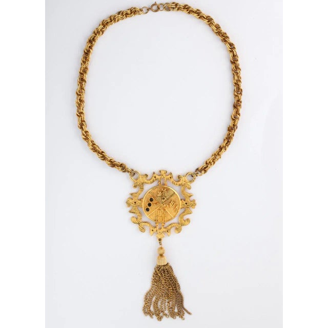 1960s Shield Medallion Necklace | Chairish