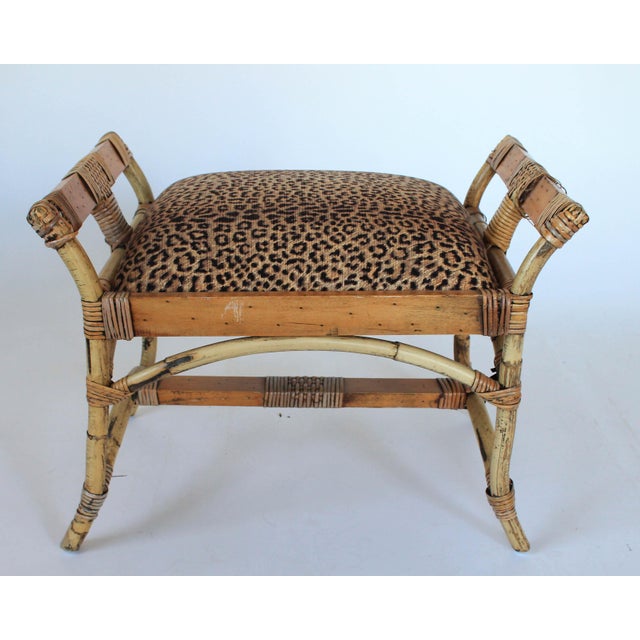 Vintage Bamboo Vanity Seat or Stool | Chairish