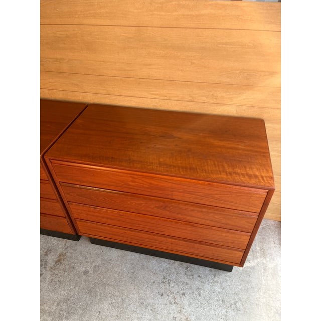1970s Norwegian Teak Plinth Base Chest of Drawers - a Pair | Chairish