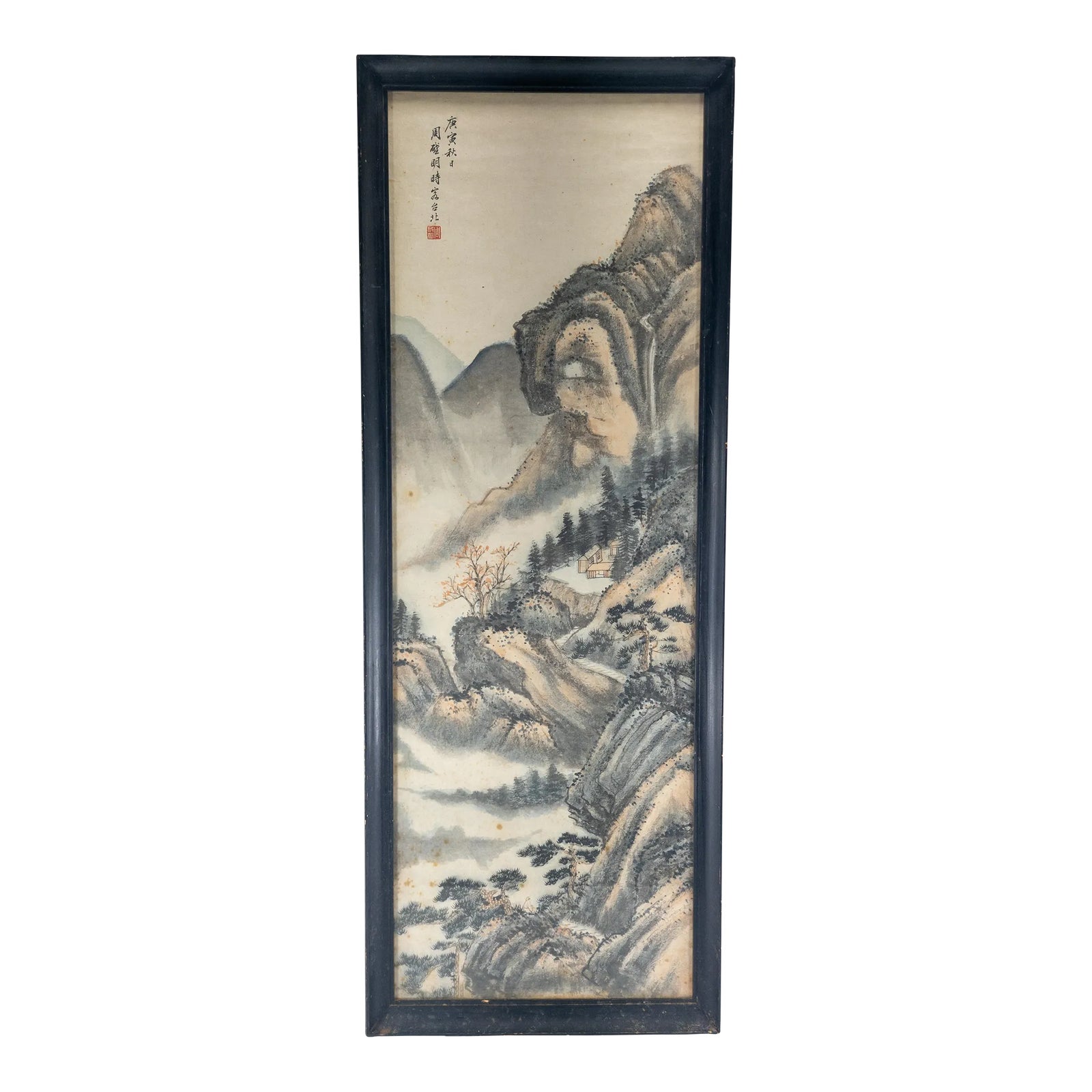 Early 20th Century Fine Chinese Watercolor Landscape Scroll Painting ...