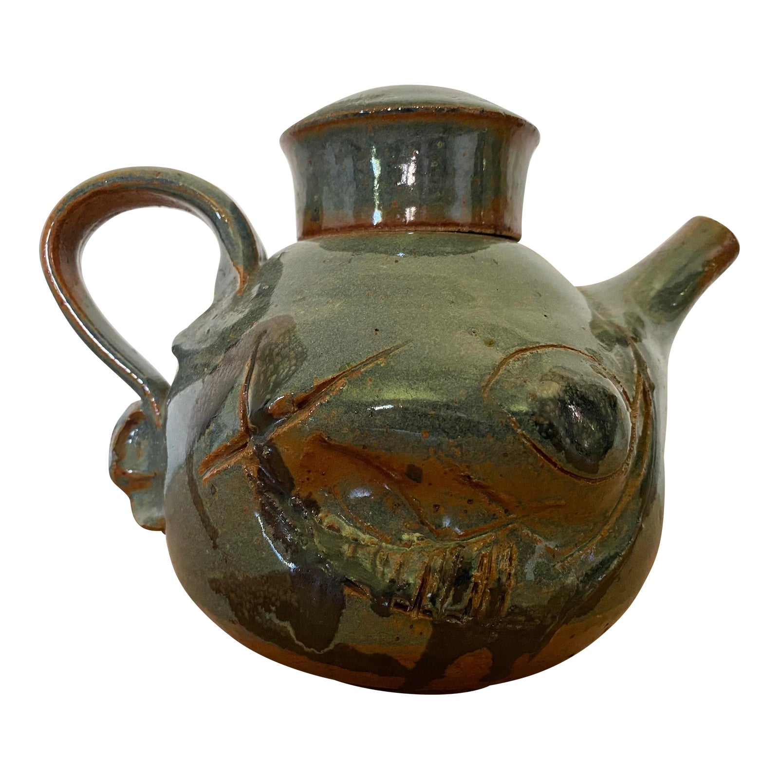 1960s Brutalist Studio Pottery Stoneware Teapot With Abstract Glazing ...