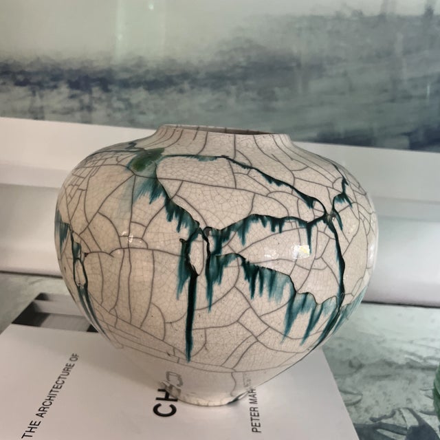 Signed Hand Turned Raku Pottery Vessel | Chairish