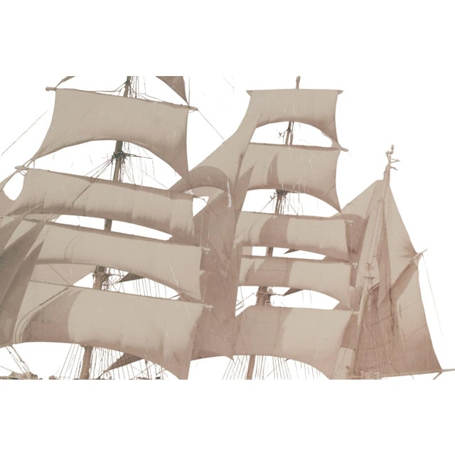 Vintage Nautical Theme Photograph of Sailing Ship in Oak Frame Dated ...