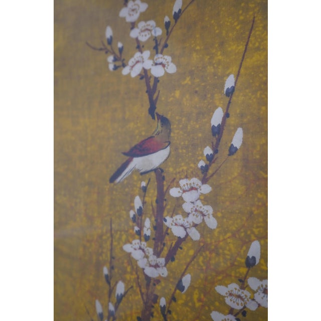 Peter Chan Attributed Chinese Framed Bird Print | Chairish