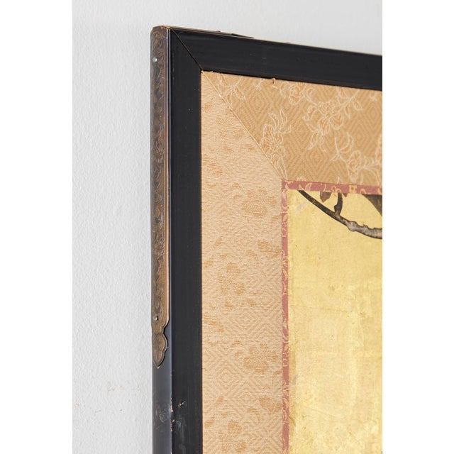 Japanese Four-Panel Rimpa Screen Floral Autumn Landscape | Chairish