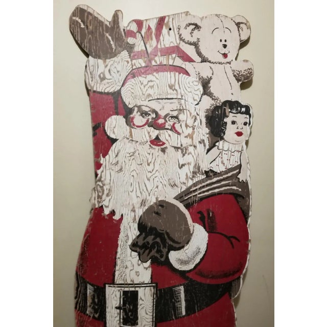Mid Century Santa Claus Folk Art Christmas Wood Outdoor Display | Chairish