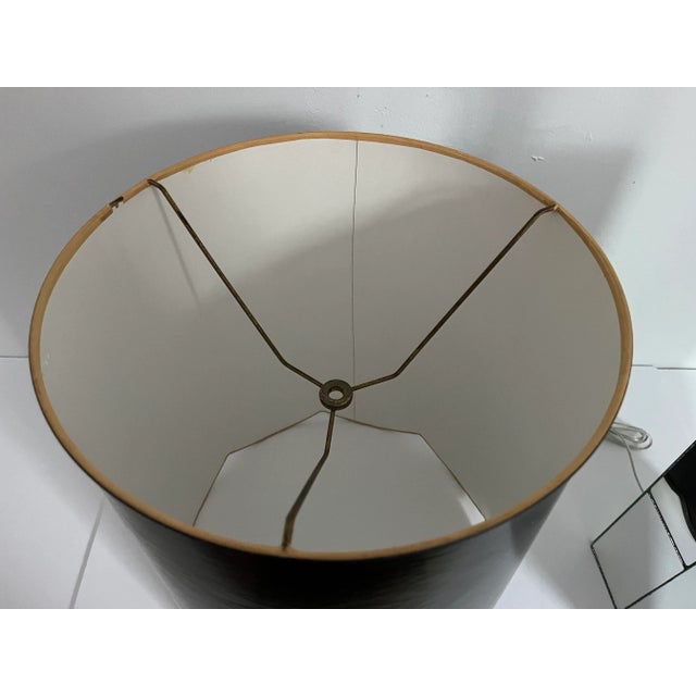 1970s Oversize Hollywood Regency Mirrored Lamp & Shade | Chairish