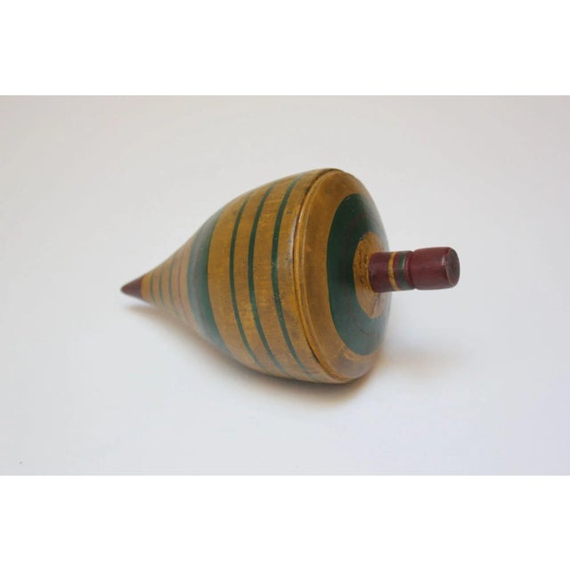 Antique Folk Art Painted Spinning Top Toy | Chairish