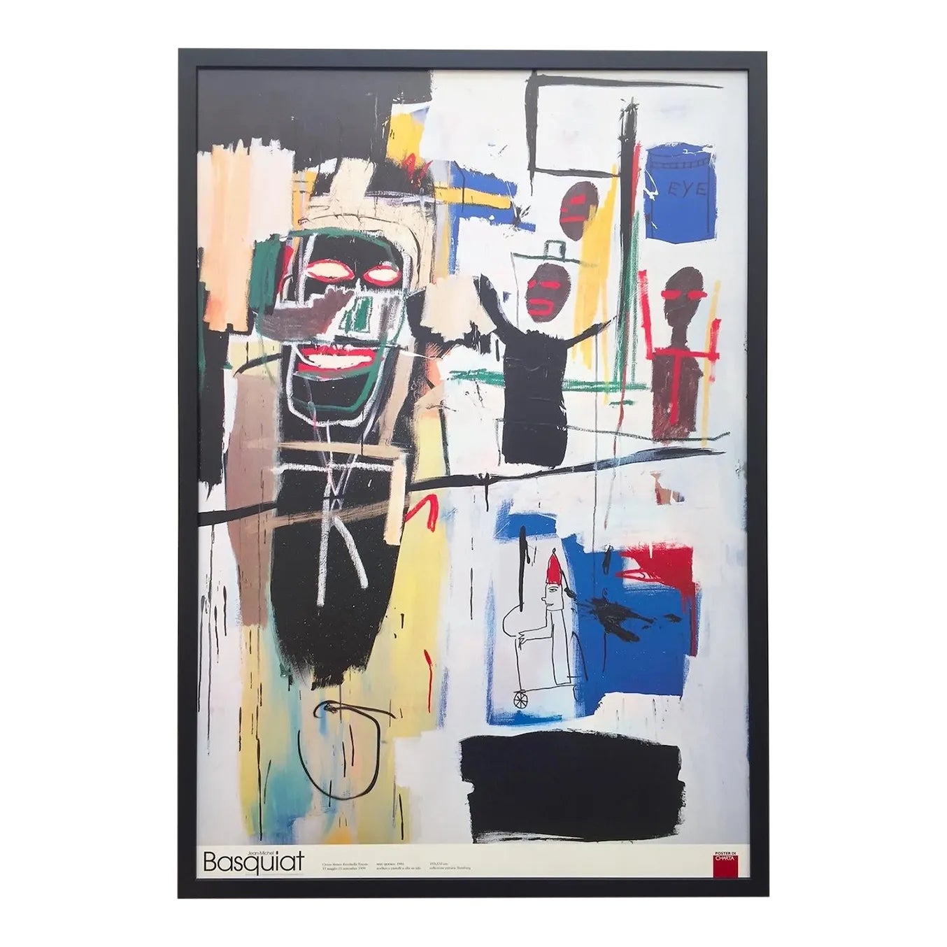 Jean Michel Basquiat Vintage 1999 Lithograph Print Large Framed Museum ...