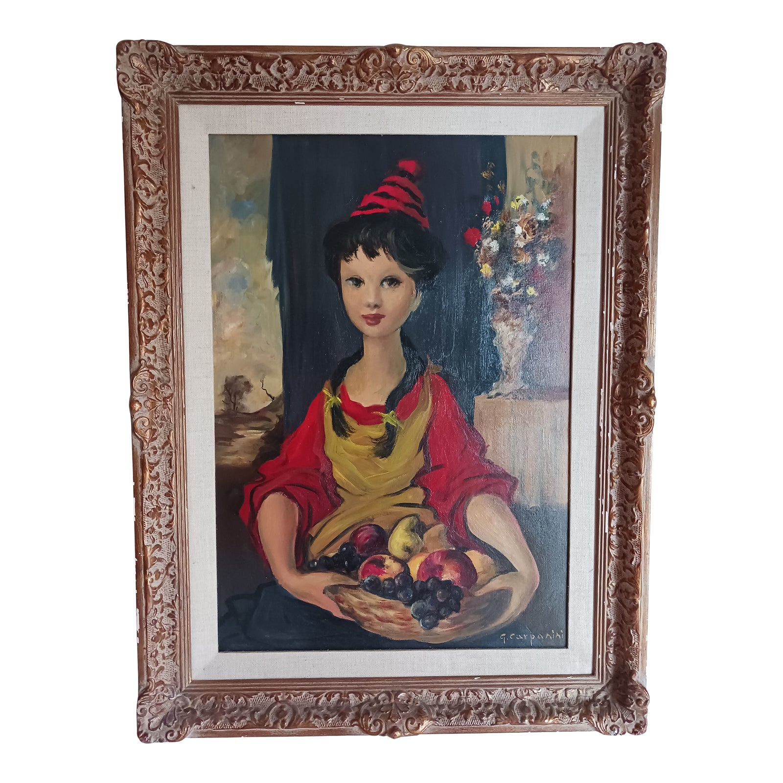 1960s Italian "Piccolo Contadina" Oil Canvas Portrait Vtg Listed Artist ...