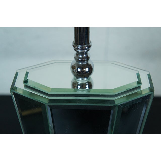 Vintage Venetian Art Deco Style Mirrored Chrome Vanity Table Lamp ...