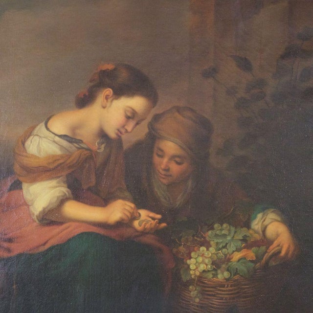 "The Little Fruit Seller" Oil on Canvas after Bartolomé Esteban Murillo | Chairish