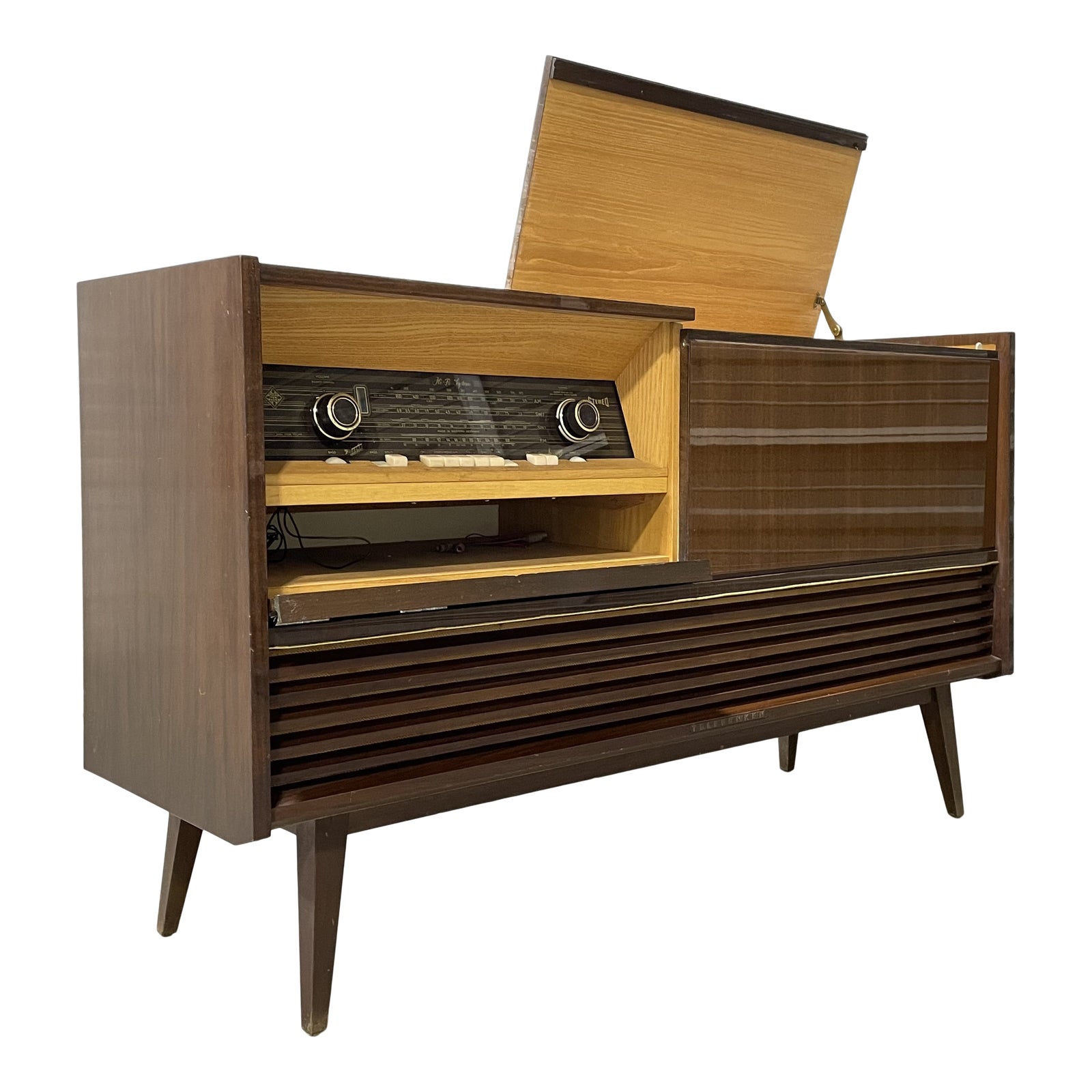 Mid Century Modern Telefunken Stereo Console / Turntable, 1960's | Chairish