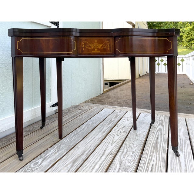 1920s Antique Federal Style Mahogany Flip Top Expanding Console Game ...