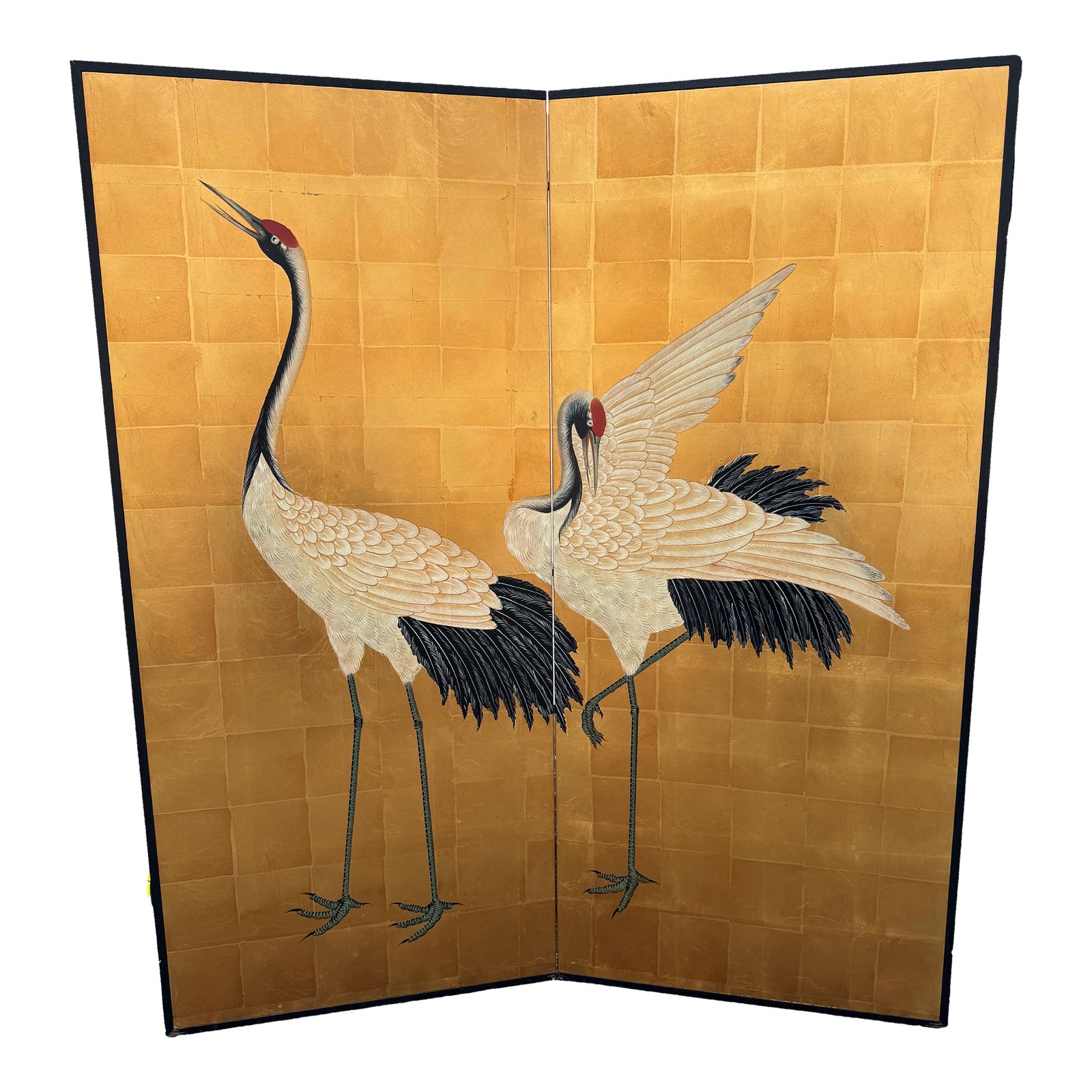 Mid 20th Century Japanese Crane Screen | Chairish