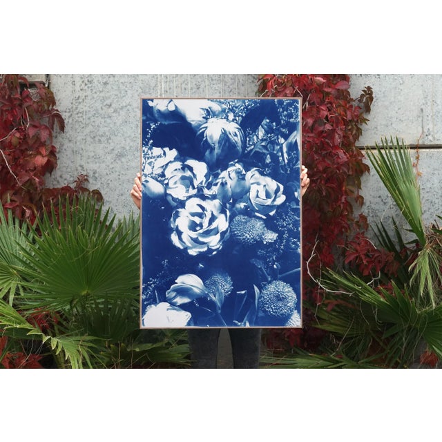 2020 Blue Bouquet Contemporary Cyanotype on Watercolor Paper | Chairish