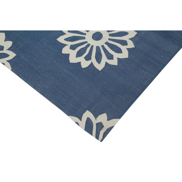 Blue Dhurrie Rug | Chairish