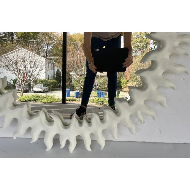 Revelation Modern White Resin Sunbeam Wall Mirror | Chairish