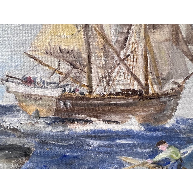 Artist e.f. Fuller Original Painting on Canvas, Seascape, Sailboat ...