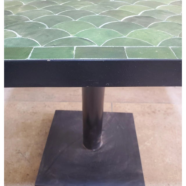 Moroccan Handmade Square Mosaic Table in Tamegrout Green with Fish ...
