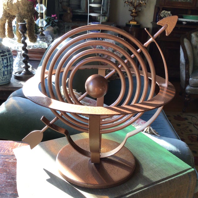 Vintage Metal Armillary Sphere Globe With Arrow | Chairish