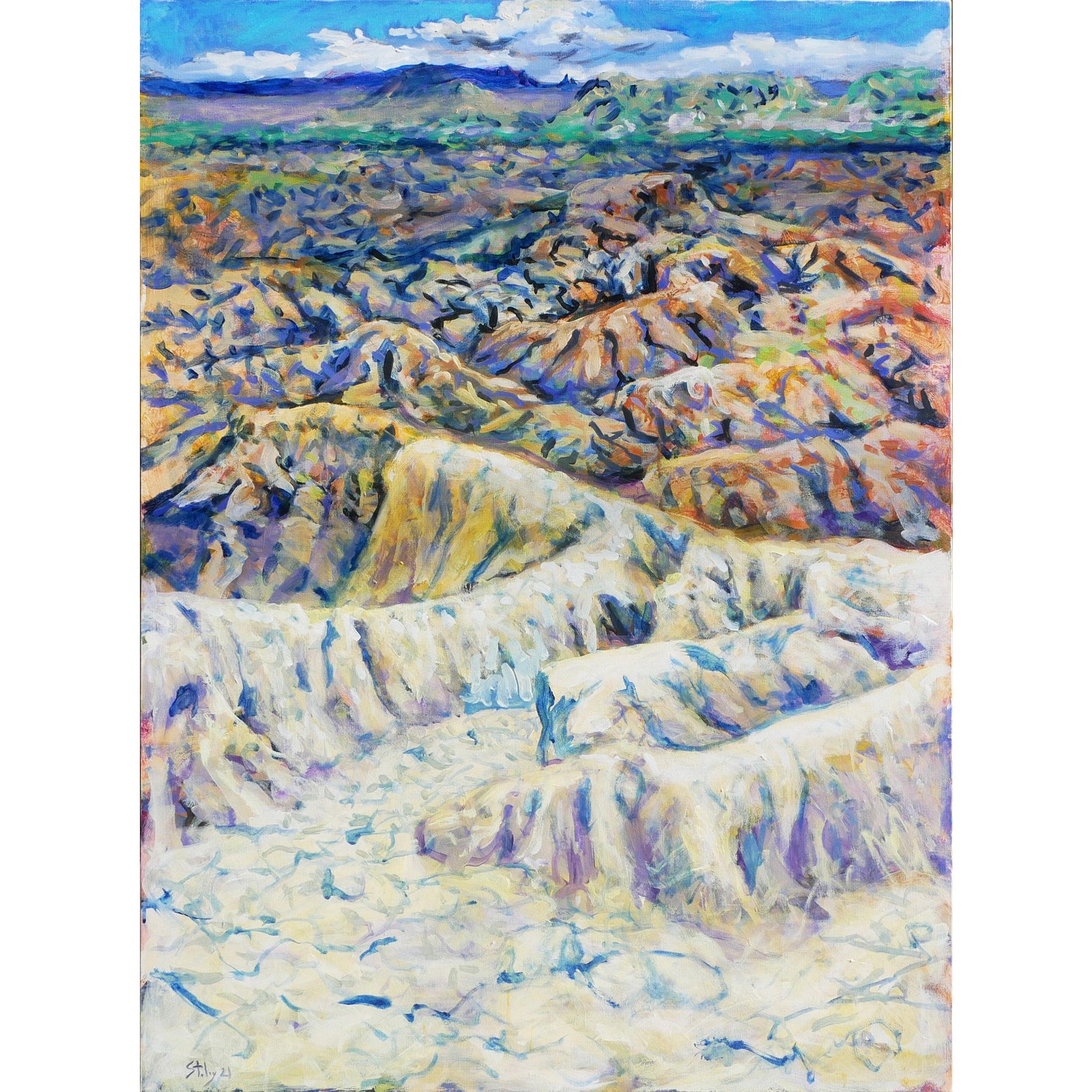 2019 "Terlingua Canyon 1" Pastel Toned Abstract Contemporary Landscape ...