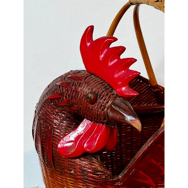 Vintage Rooster Chicken Basket | Chairish
