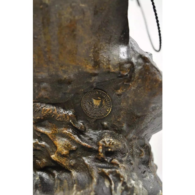 Antique French Spelter Metal Sailor Watchman on Ship Wooden Base, Made ...