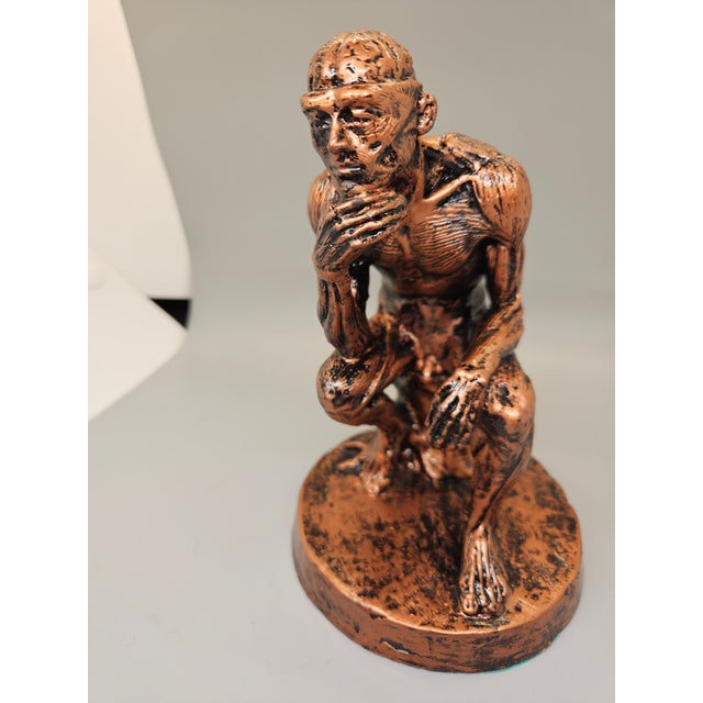 Vintage Rodin's Skeletal the Thinker Small Statue Resin Sculpture ...