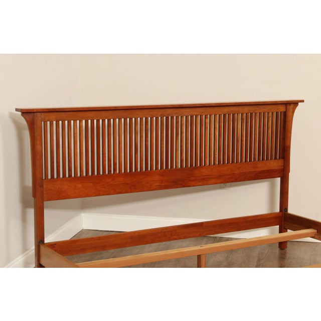 Stickley Mission Collection King Size Cherry Spindle Bed | Chairish
