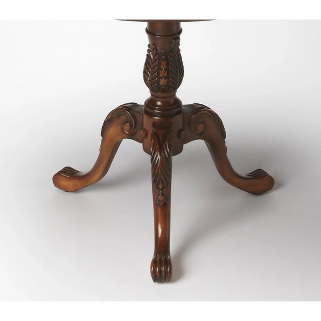 Carissa 30" Round Pedestal Foyer Table, Dark Brown | Chairish