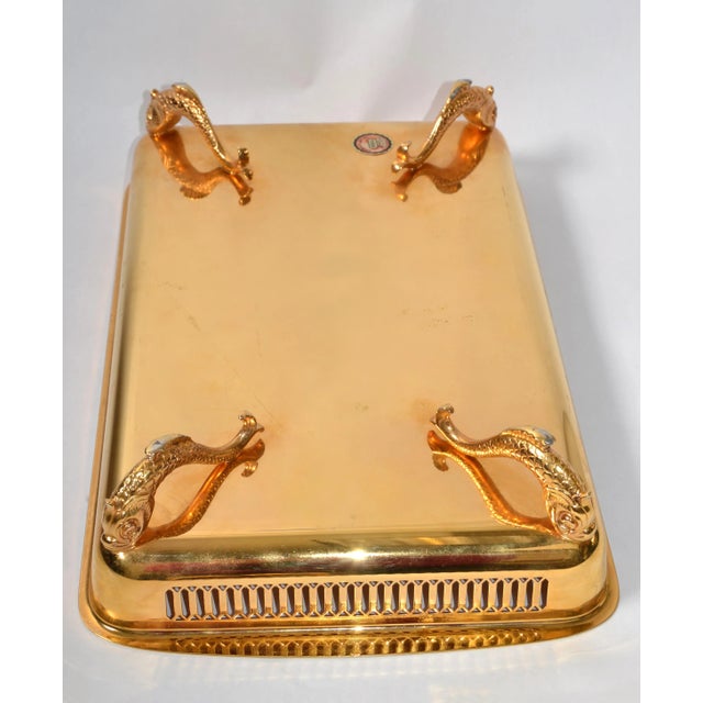 1960s Neoclassical Rectangle Gold Plate Ornate Lidded Serving Dish ...