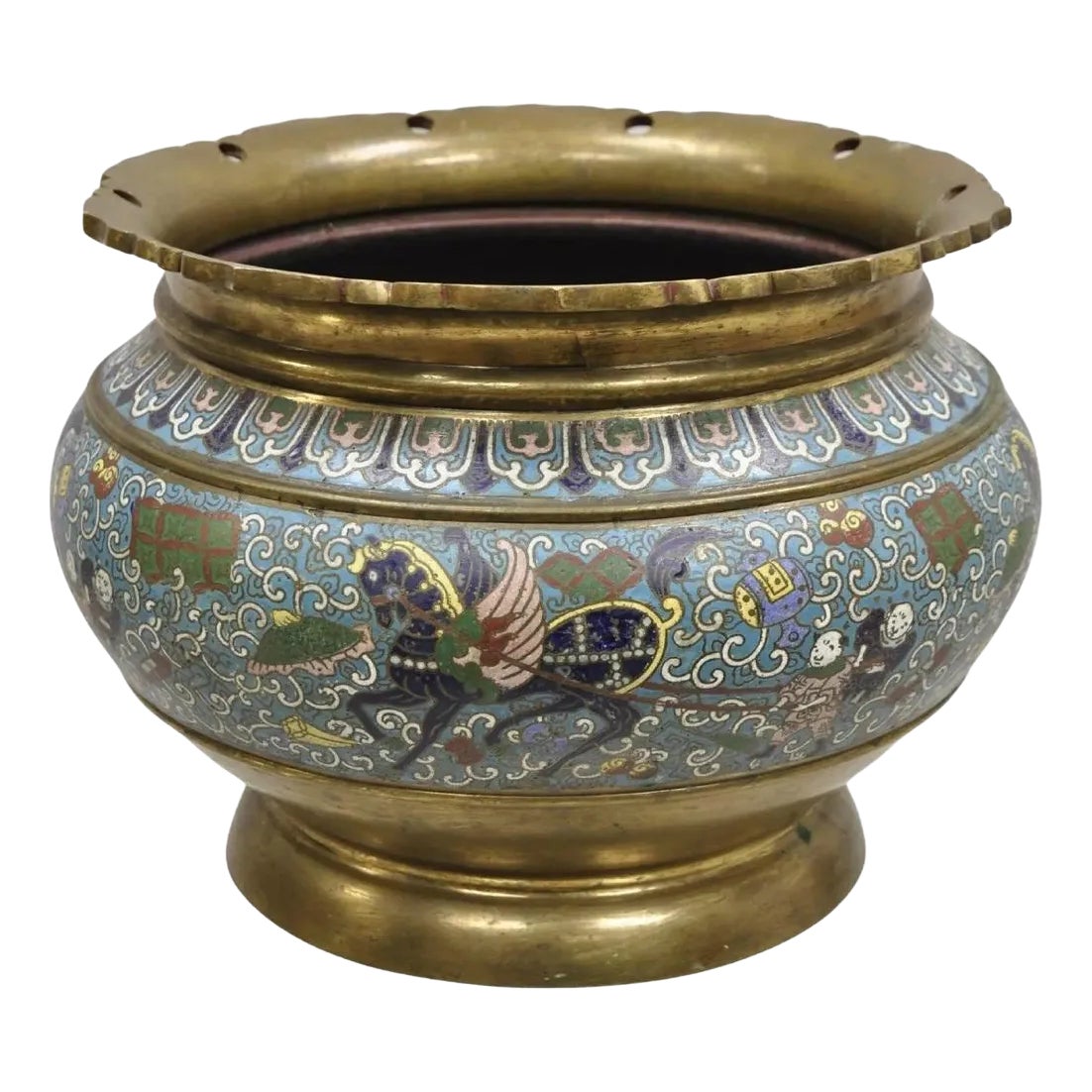 Mid 20th Century Japanese Meiji Style Cloisonné Champleve Enameled ...