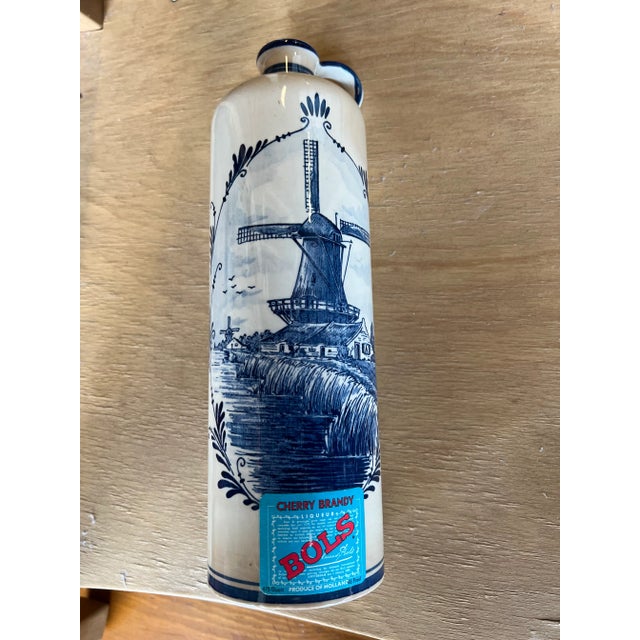 1970’s Blue Delft Bols Windmill Decanter Liquor Bottle | Chairish
